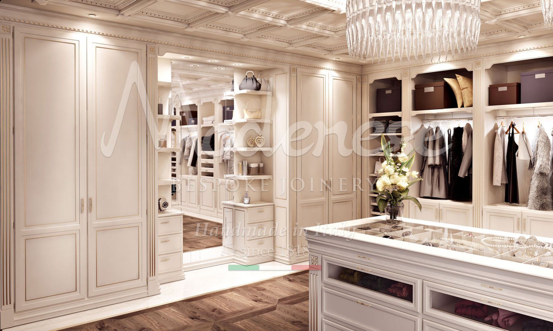 Luxury Royal Provencal Walk-In Closet in Cote D'Azul - Modenese Bespoke ...